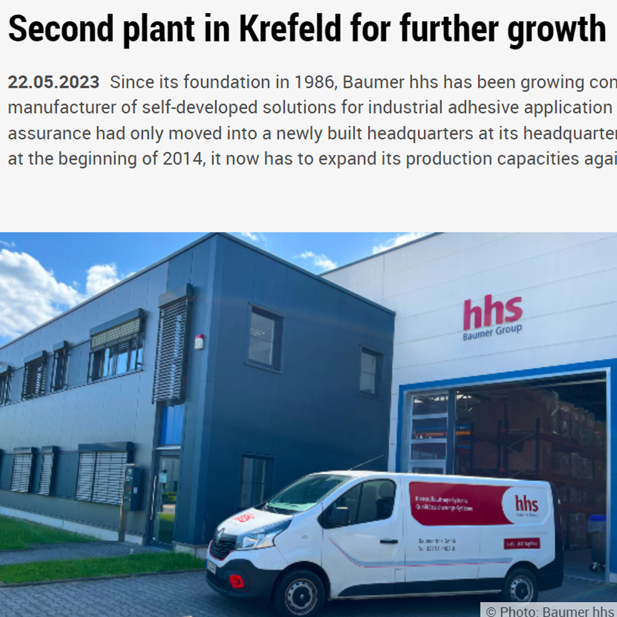 Mitteilung - Baumer hhs GmbH