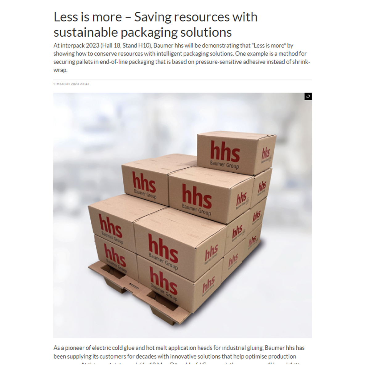 Mitteilung - Baumer hhs GmbH