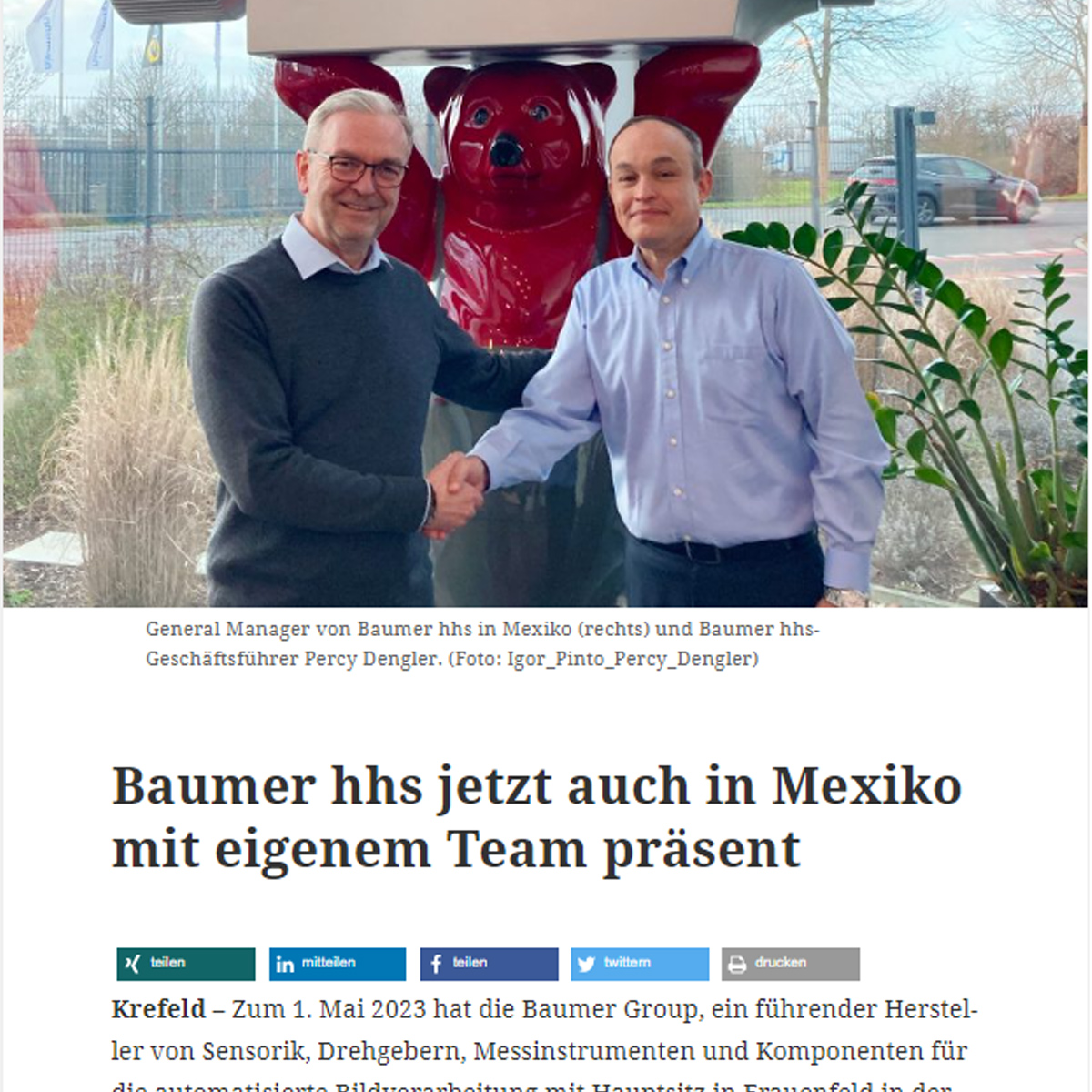 Mitteilung - Baumer hhs GmbH